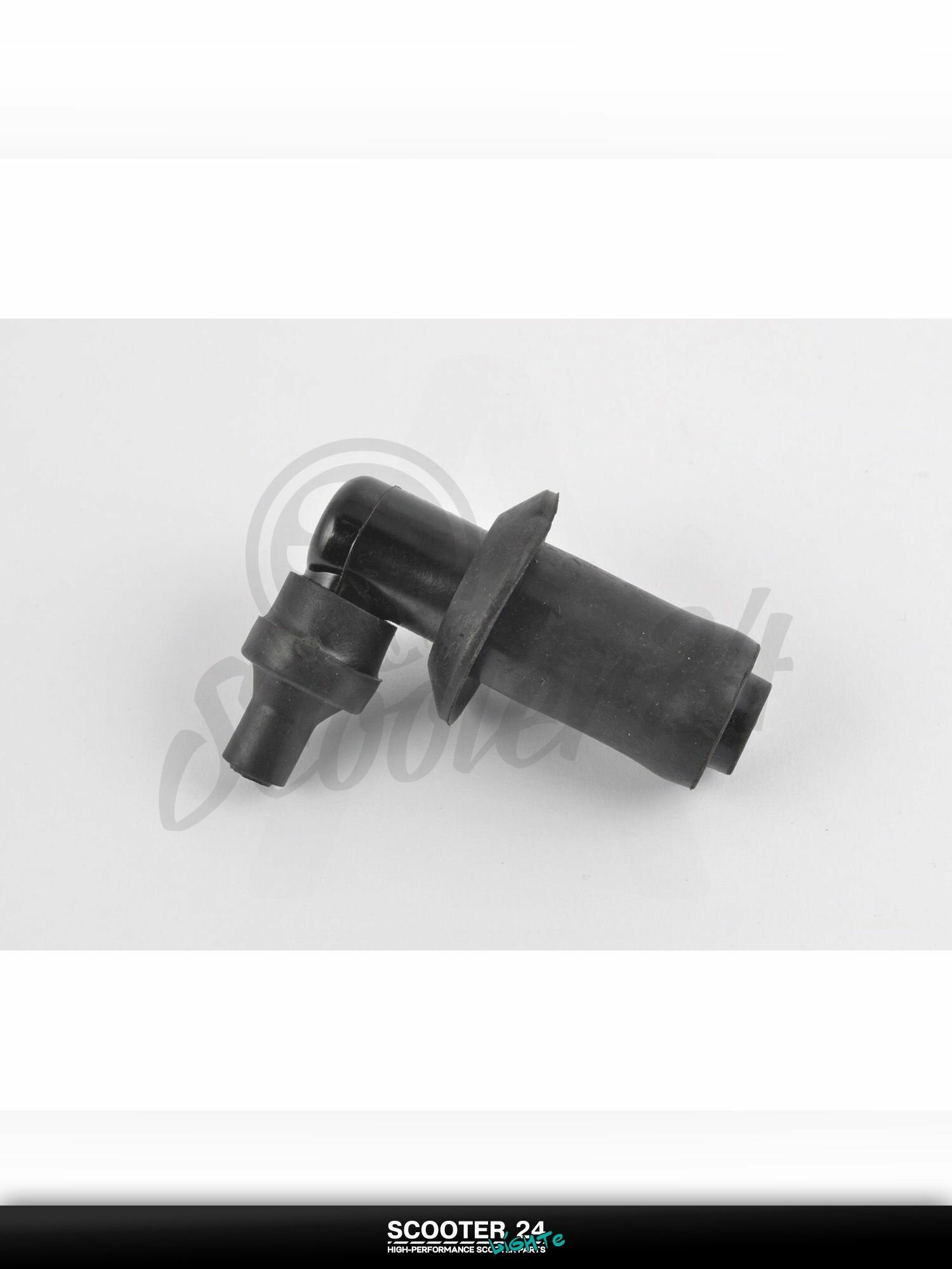 Насвечник мото угол 90*, (черный, с юбкой, мини) на мопед питбайк и эндуро / скутер квадроцикл тюнинг надсвечник "JS"