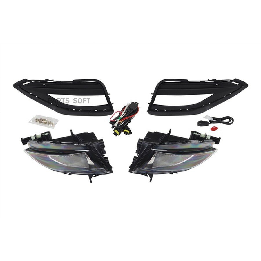 Фара противотуманная (ПТФ) левая+правая комплект с накладками и проводкой JETTA VII 2017- от официального дистрибьютора, SAILING, артикул VWL01890189