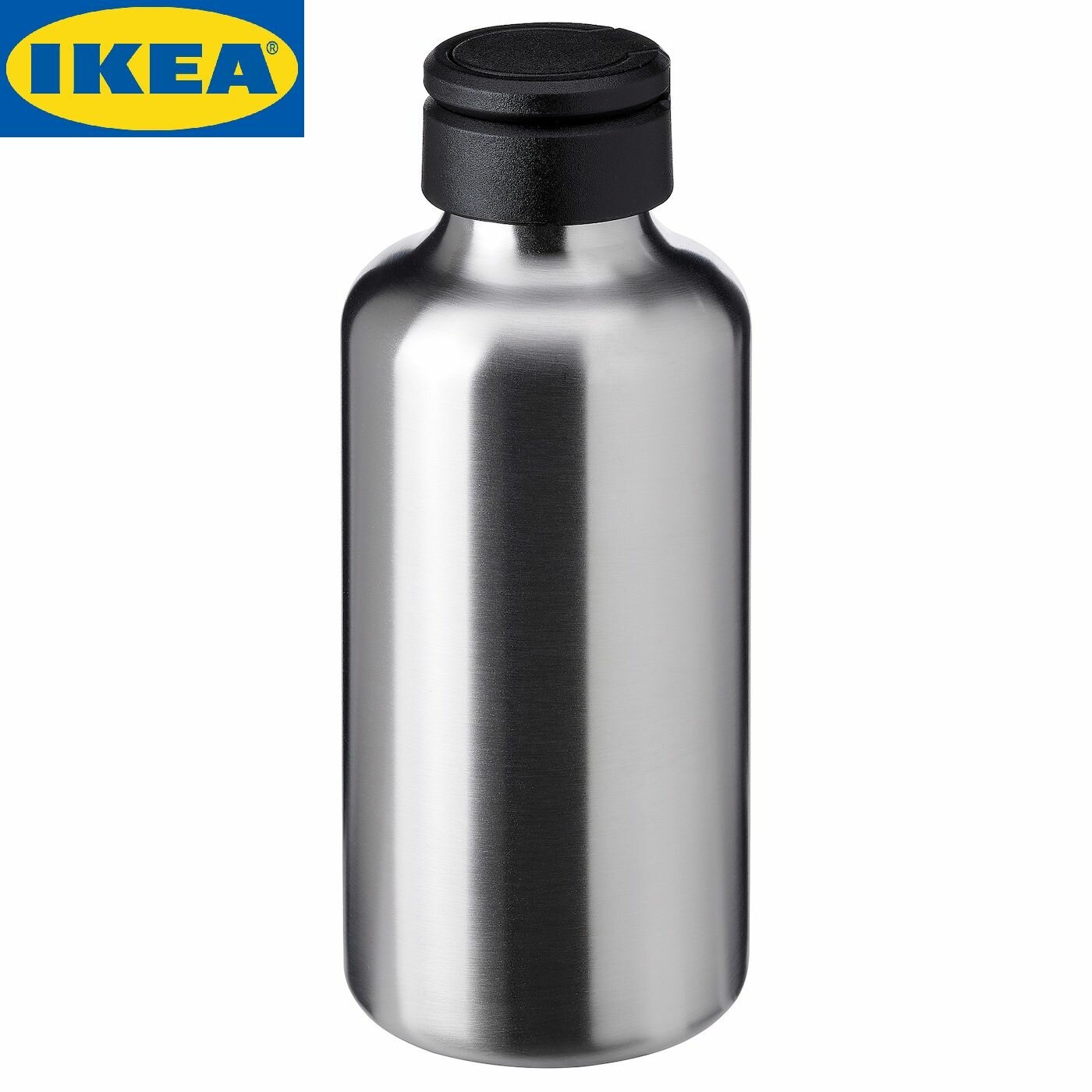 Бутылка для воды IKEA ENKELSPARIG, спортивная бутылка, нержавеющая сталь, 700 мл, с карабином