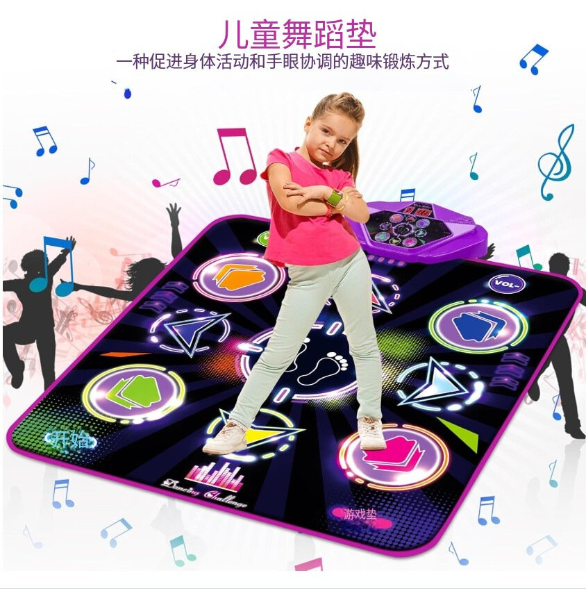 Электронный танцевальный коврик для детей с подсветкой, Bluetooth, музыкальный, интерактивная соматосенсорная игра для родителей и детей, подарок на день рождения, танцевальный коврик