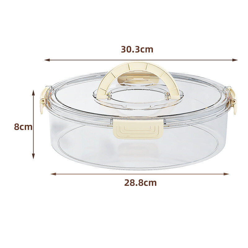 Портативная круглая коробка для заморозки, булочек, шаобинга, консервированных фруктов, овощей, тортов, герметичная коробка для хранения, холодильник, коробка для сохранения свежести, фруктовая тарелка