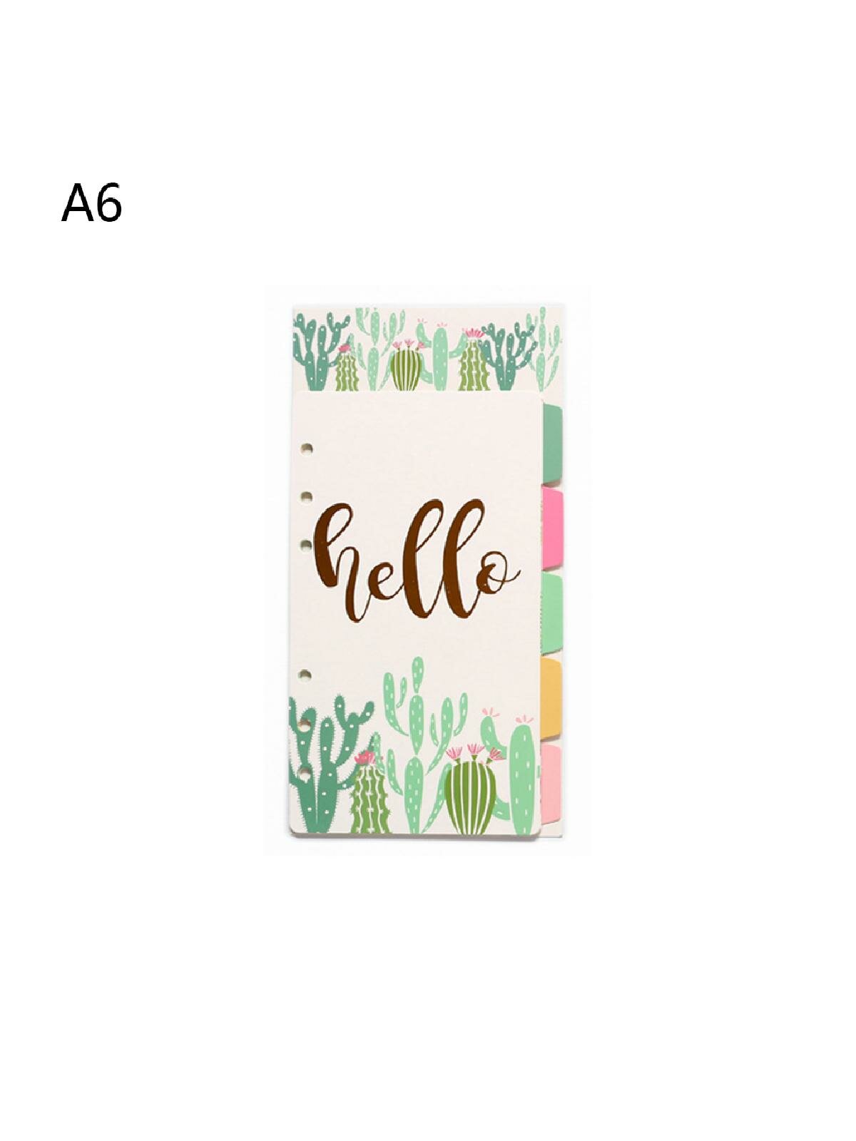 Разделители подшивки с цветочным рисунком 6 дыроколов Разделители бумаги на 6 колец блокнот