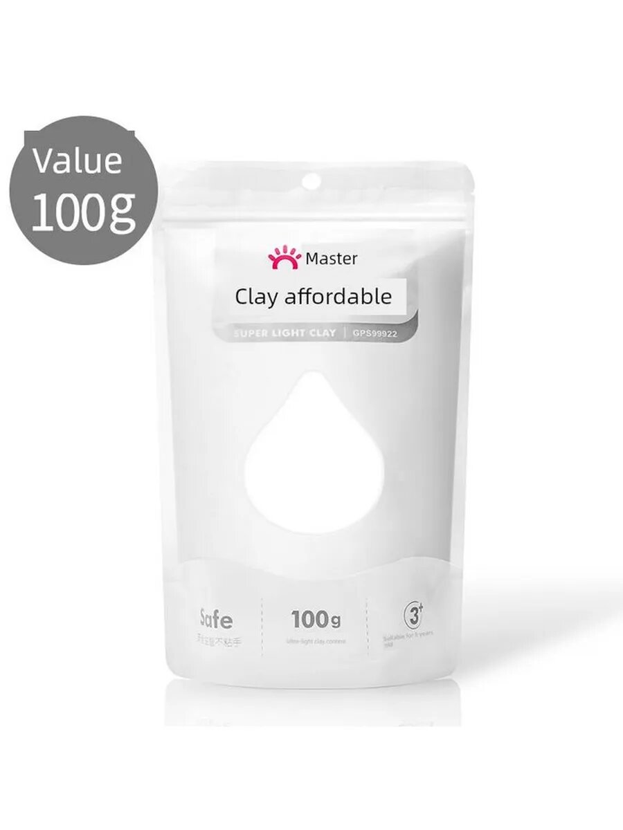 Мастер Кидс легкий пластилин белый 100г, без запаха