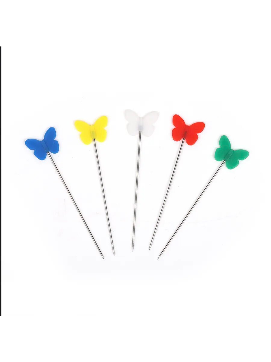 Булавки швейные для квилтинга "Бабочки" сталь 50 шт, 53 мм
