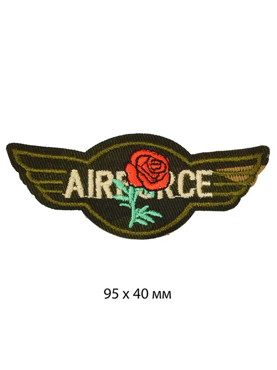 Термоаппликации Airforce и Роза 95х40 мм 10 шт