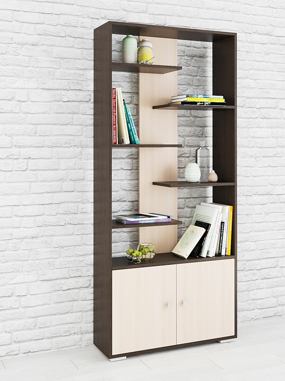 Стеллаж Ромео-4 от Тэкс 1800*800*250 мм венге/дуб молочный