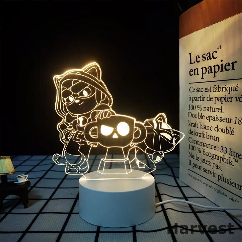 Brawl Stars 16-цветной ночник с дистанционным управлением,1,1,3, розовый