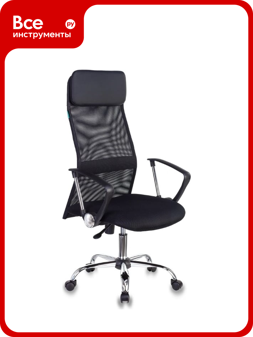 Кресло руководителя Бюрократ KB-6N/SL черный крестовина хром KB-6N/SL/B/TW-11