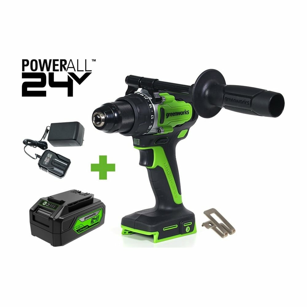 Дрель-шуруповерт GreenWorks GD24DD90,