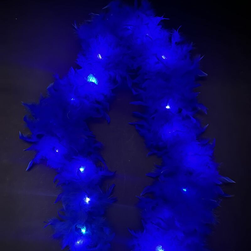 Новые стильные светящиеся утолщенные гирлянды из перьев индейки, яркие украшения для рождественской елки из перьев, длинные плюшевые.