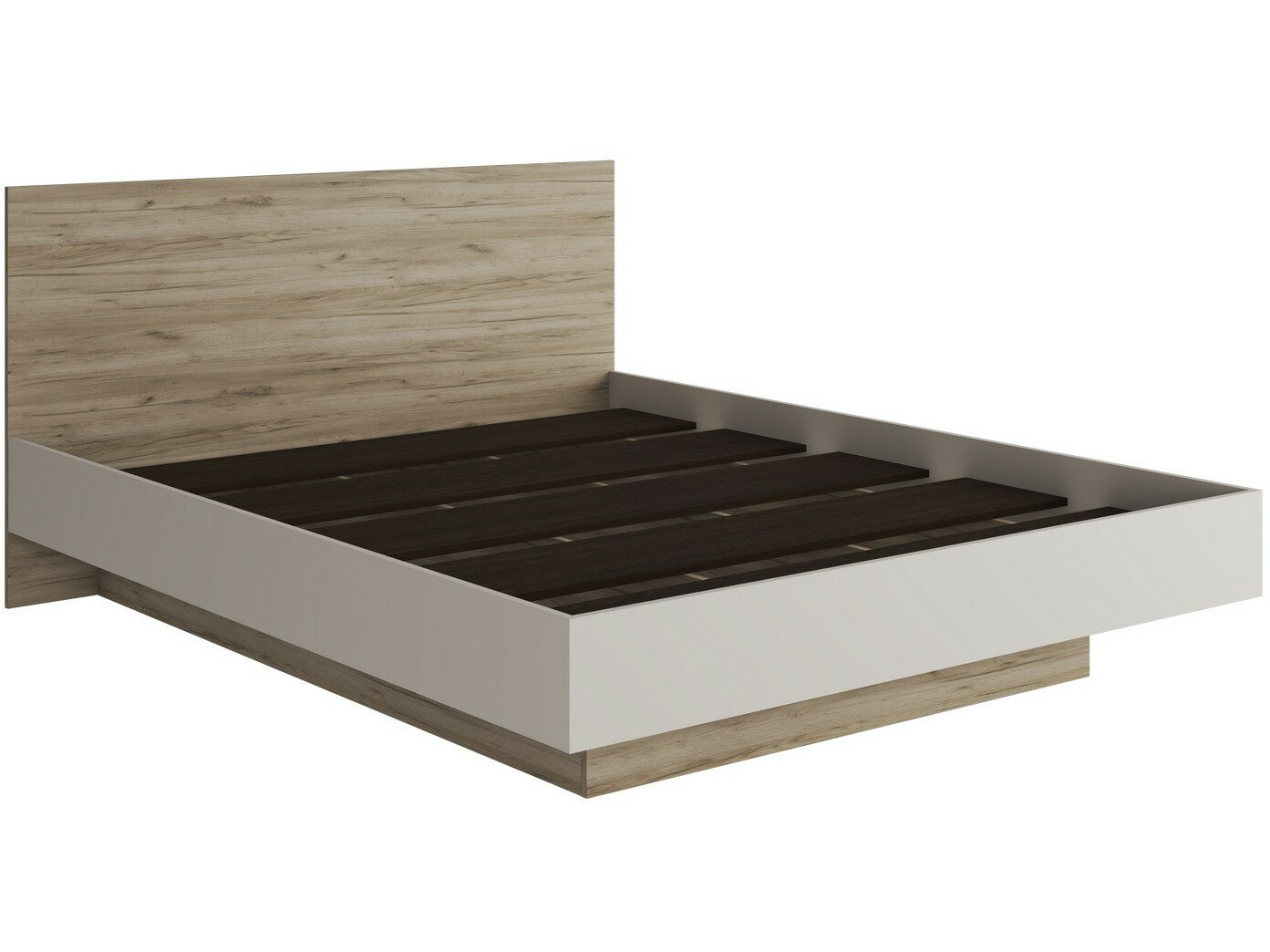 Кровать КР-001, настилы ЛДСП, спальное место 160х200, крафт серый/кашемир