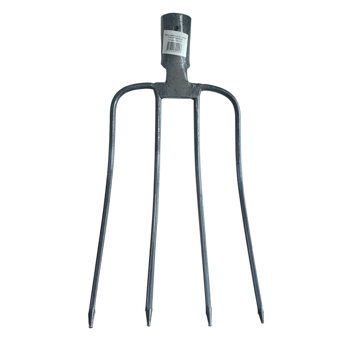 Вилы садовые WillTech 4-х рогие из рельсовой стали F102-4T, 20