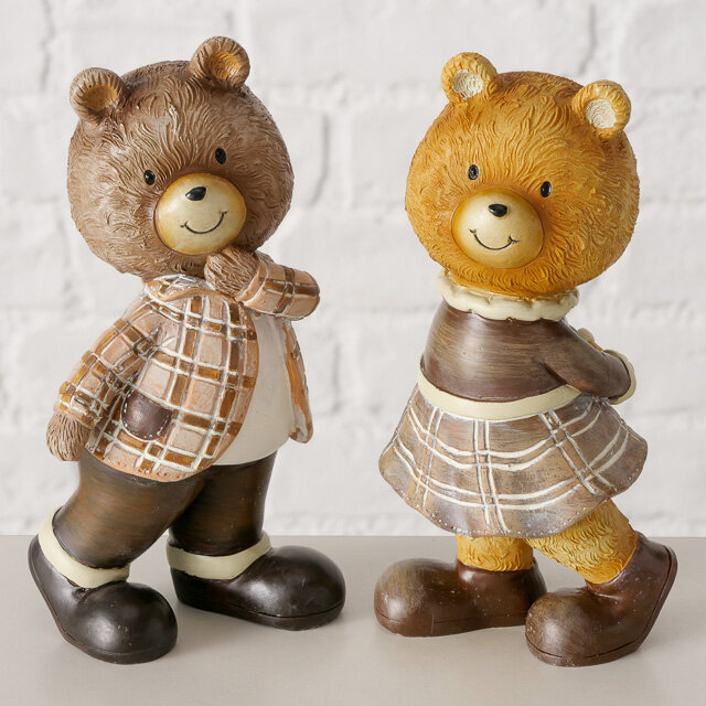 Набор декоративных фигурок Мишки Вудсон - Winter Dreamers 15 см, 2 шт, Boltze, 2058895-набор