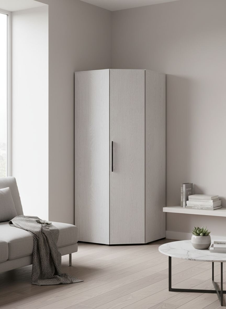 Шкаф ARNIKA "Модена МШ-25", угловой, ЛДСП, цвет ясень анкор, белый, с ящиками