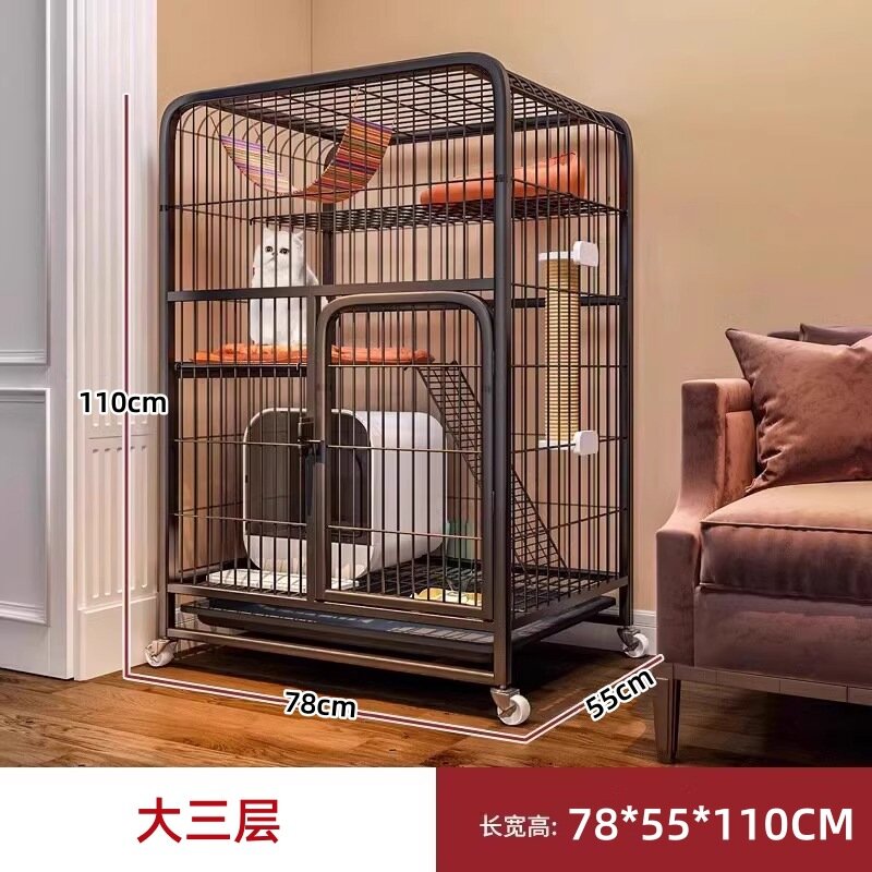 Клетка для кошек для домашнего использования, внутренняя, очень большая, с интегрированным туалетом, кошачий замок, клетка для кошек, домик для лазания
