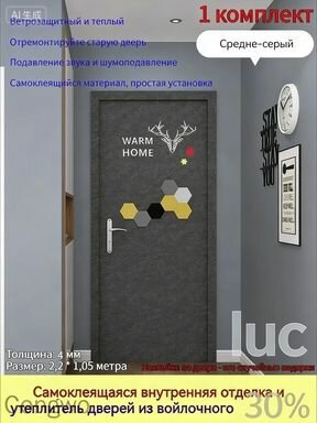 Самоклеящаяся внутренняя отделка и утеплитель дверей из войлочного материала