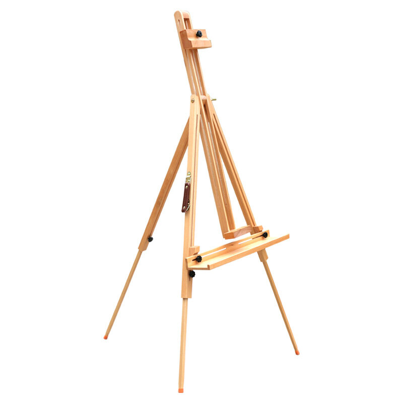 Портативный треугольный мольберт из бука, напольная подставка, регулируемая задняя рамка для масляной живописи, складной мольберт для уличного рисования