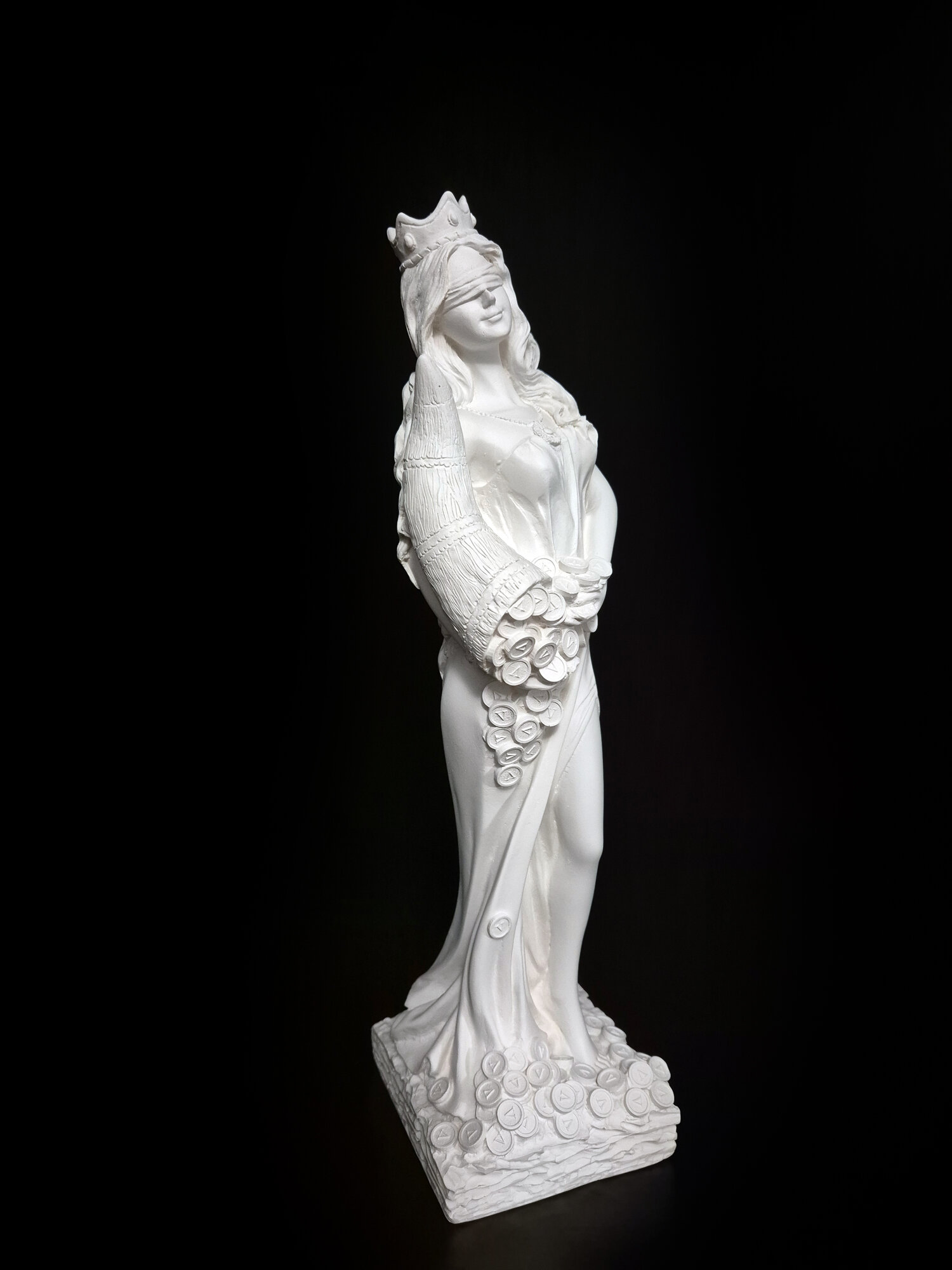 Статуэтка Фортуна богиня удачи 30 см. Белая. Гипс