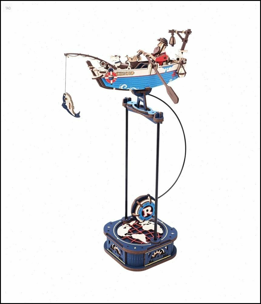 Эксклюзивный балансир Океанский рыбак от Robotime в деревянном исполнении