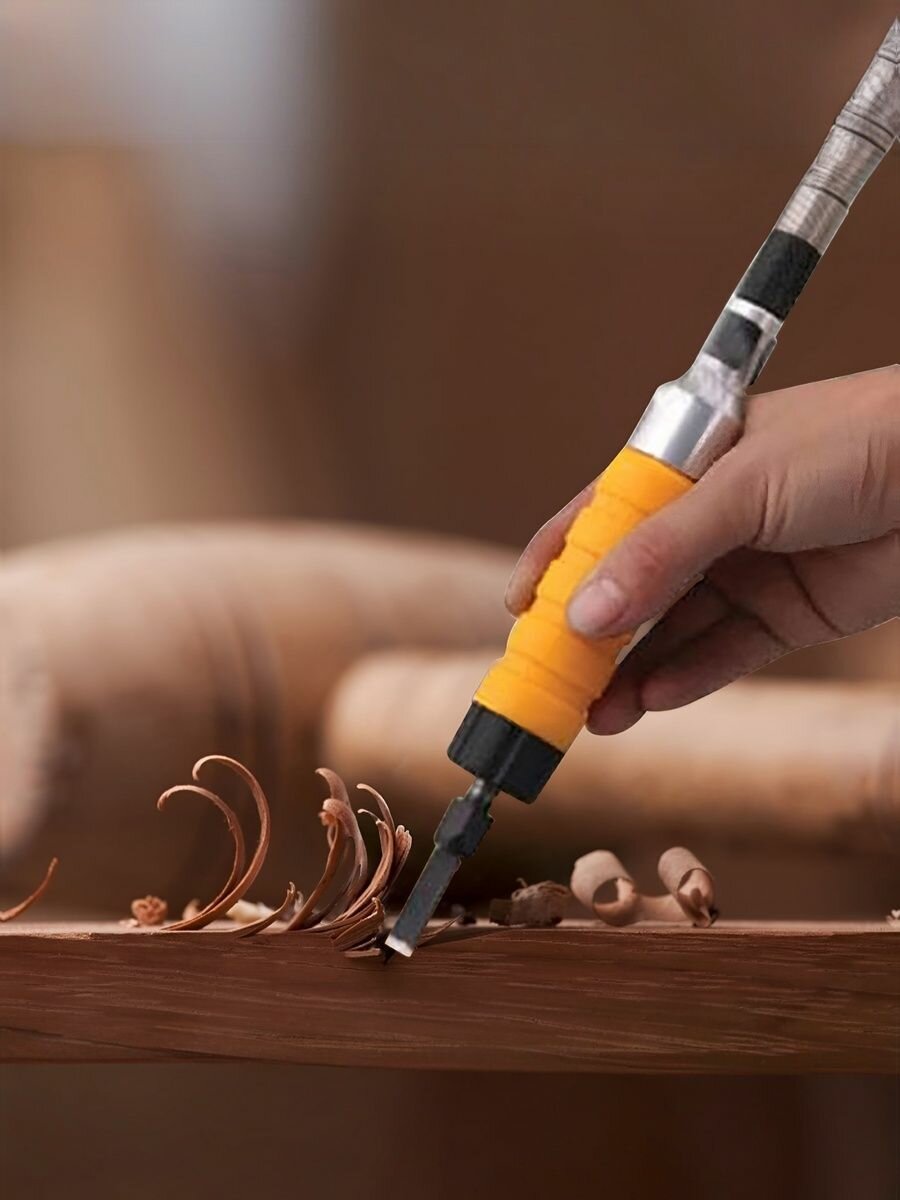 FACEGA Электрическое долото для резьбы по дереву с гибким валом и набором лезвий, инструмент для столярной работы