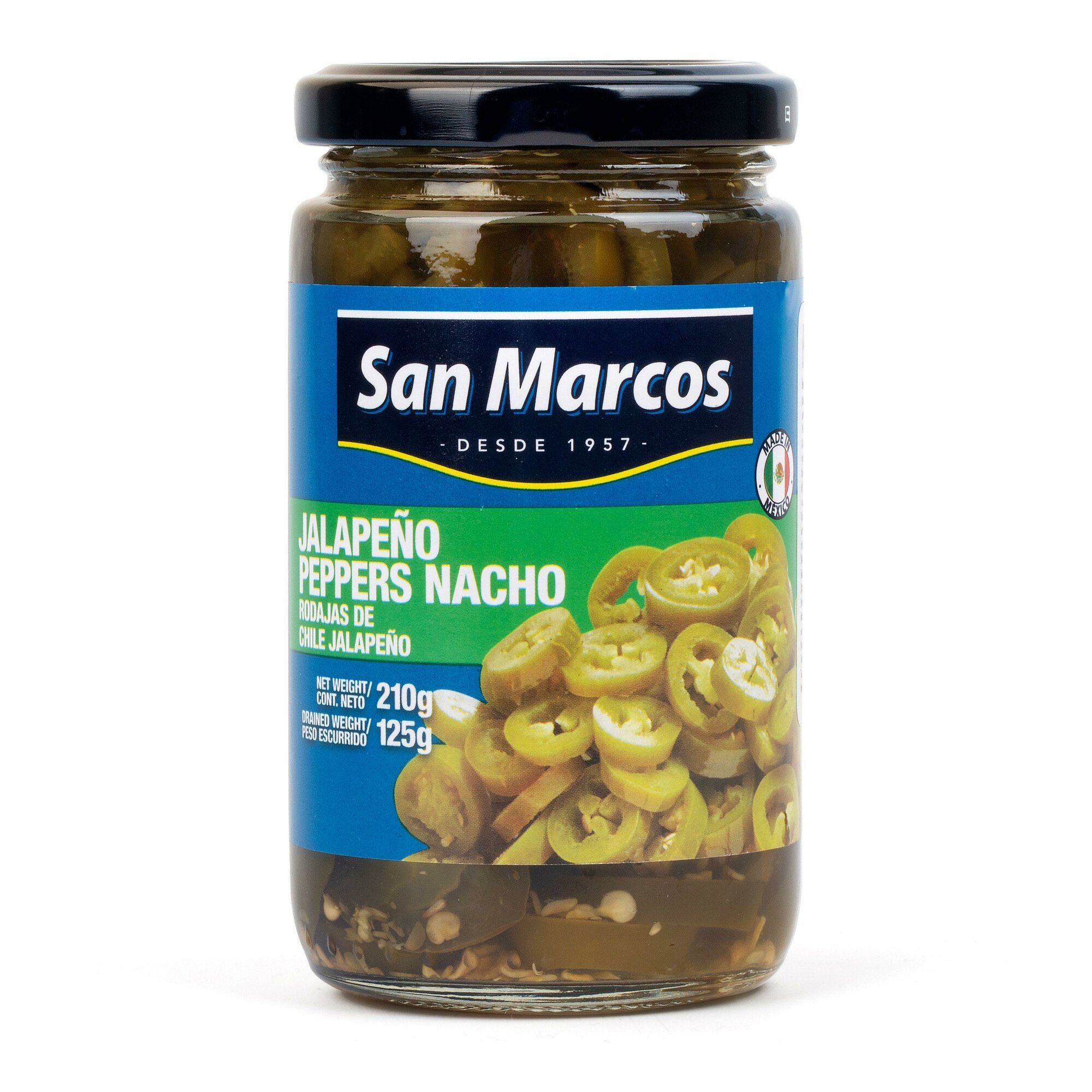 Перец Халапеньо San Marcos маринованный резаный, 210 г