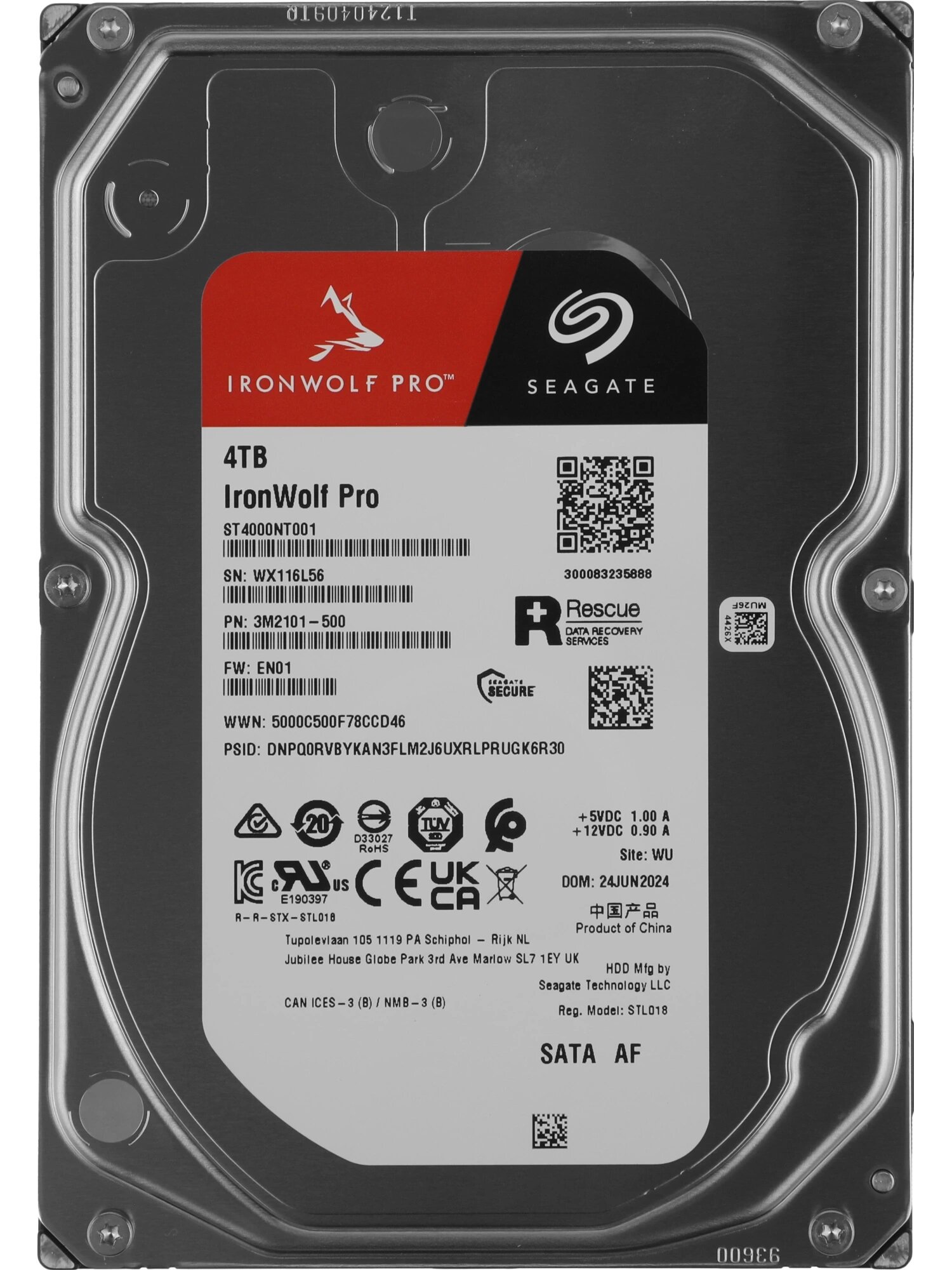 Жесткий диск 4TB Seagate SATA-III ST4000NT001 Ironwolf Pro 7200rpm 3.5"