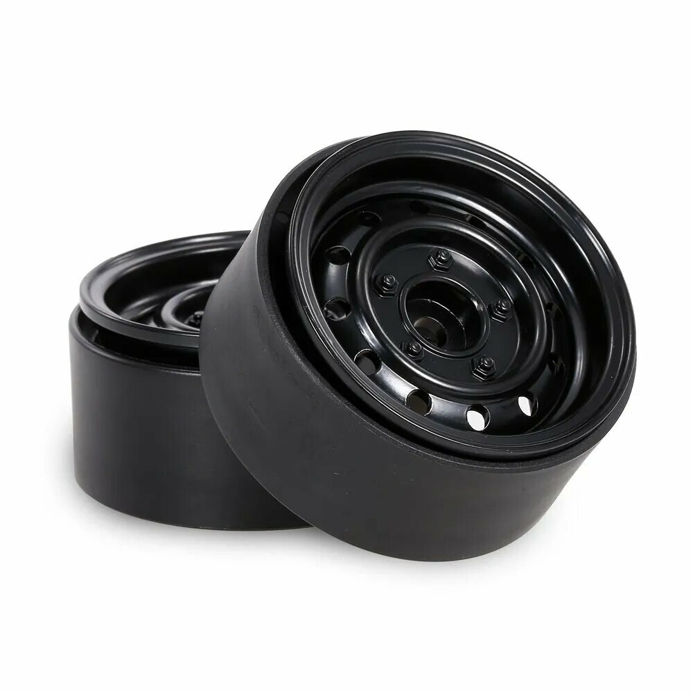 Аксессуар: Колеса с бэдлоками для радиоуправляемой машины масштаба 1/10, металлические диски диаметром 1,9 дюйма, 3-го поколения, 12 отверстий, TRX4 SCX10 RC4WD, 2 шт, чёрные.