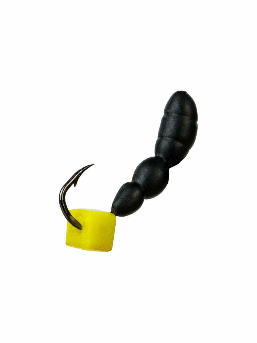 Мормышка безнасадочная (безмотылка) для летней и зимней рыбалки Лесной Муравей "Левша-НН", 0,37 г, кубик "СЫР", крючок Kumho №16, чёрный / 3 шт.