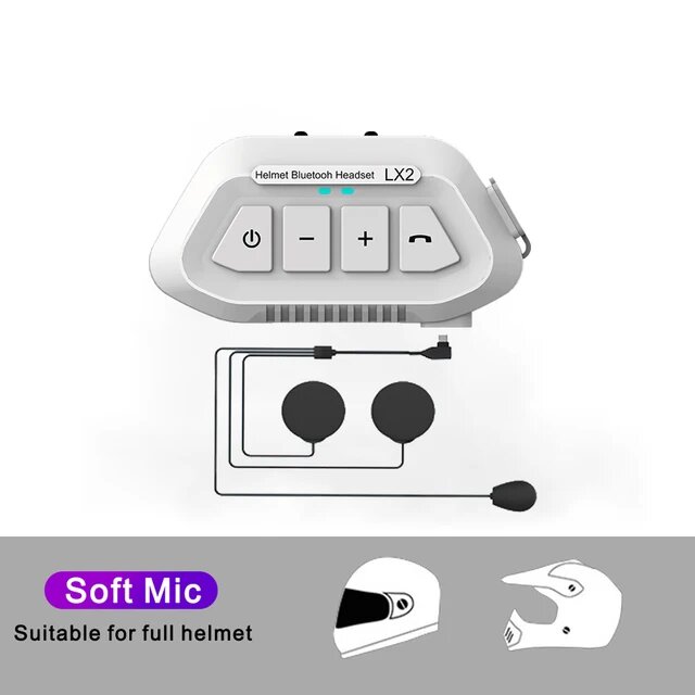 Беспроводные наушники для мотоциклетного шлема 1200 мАч, Bluetooth 5.0, с голосовым помощником.