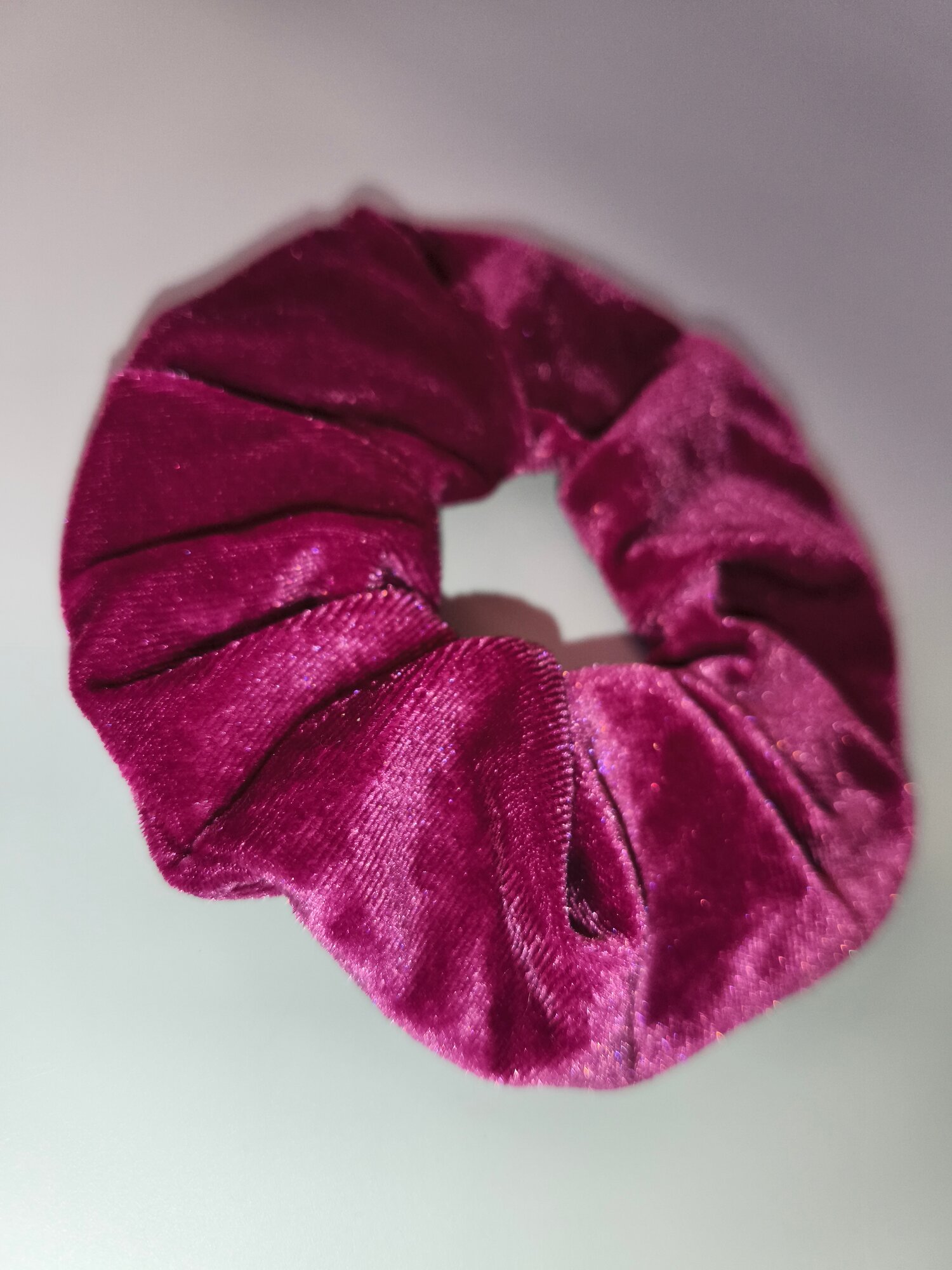 Резинка для волос бархатная, диаметр 13 см, цвет розовый