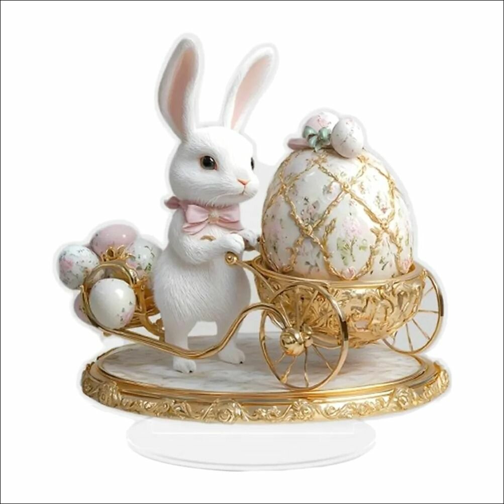 Двумерный пасхальный кролик, настольный декор из акрила, украшение для дома и сада, фестивальный акцент