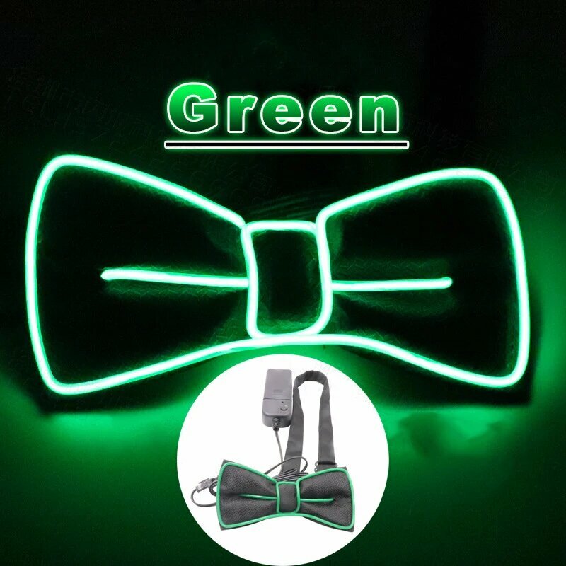 Светодиодные очки с галстуком-бабочкой, неоновые фонарики, светящиеся очки с Зеленый, B-green