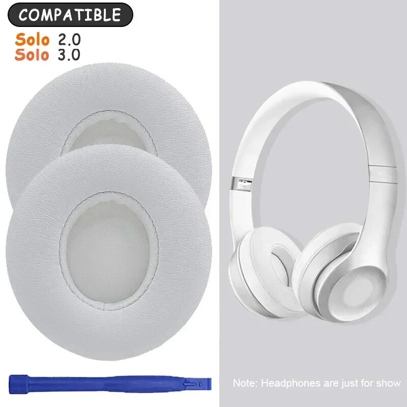 Кожаные амбушюры для наушников Beats Solo 2/Solo3 белый