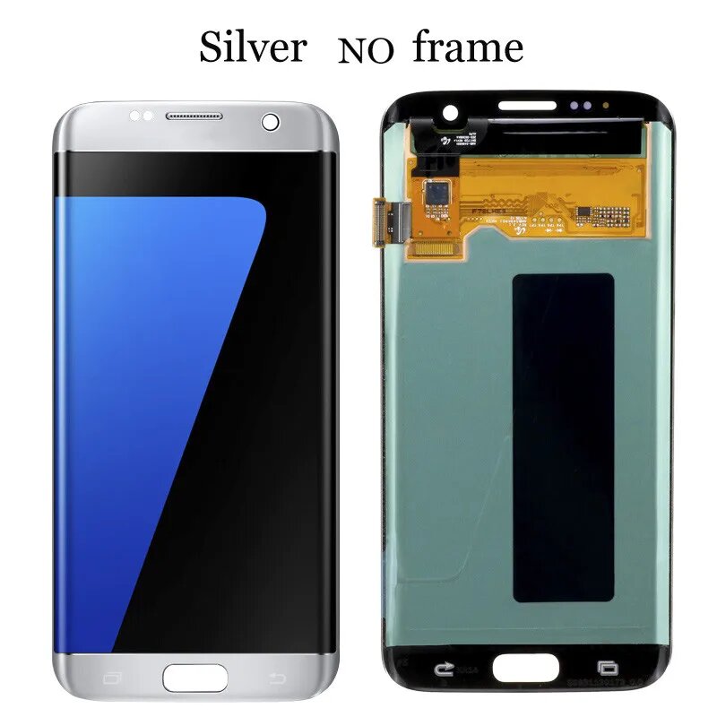 ЖК-дисплей Super AMOLED для Samsung Galaxy S7 Edge G935 G935F SM-G935FD, ЖК-дисплей с сенсорным экраном и задней крышкой с инструментами Silver No Frame