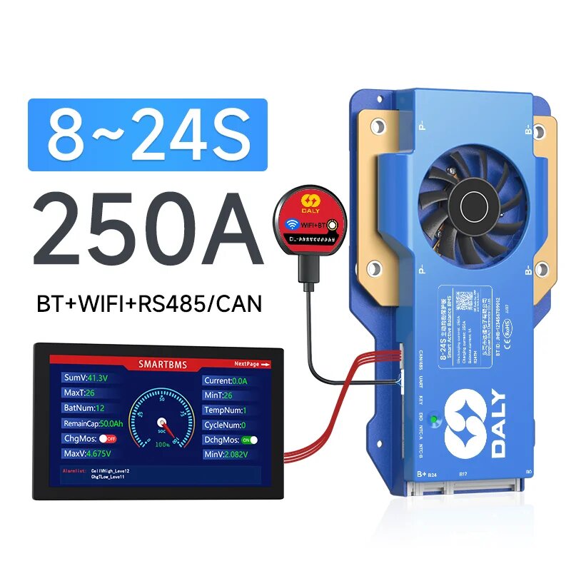 DALY Smart BMS для LiFePO4 аккумуляторов 48V 40A-500A