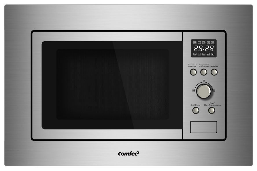 Встраиваемая микроволновая печь Comfee CBM201X, 800 Вт, гриль, дисплей, таймер, нержавеющая сталь царапины