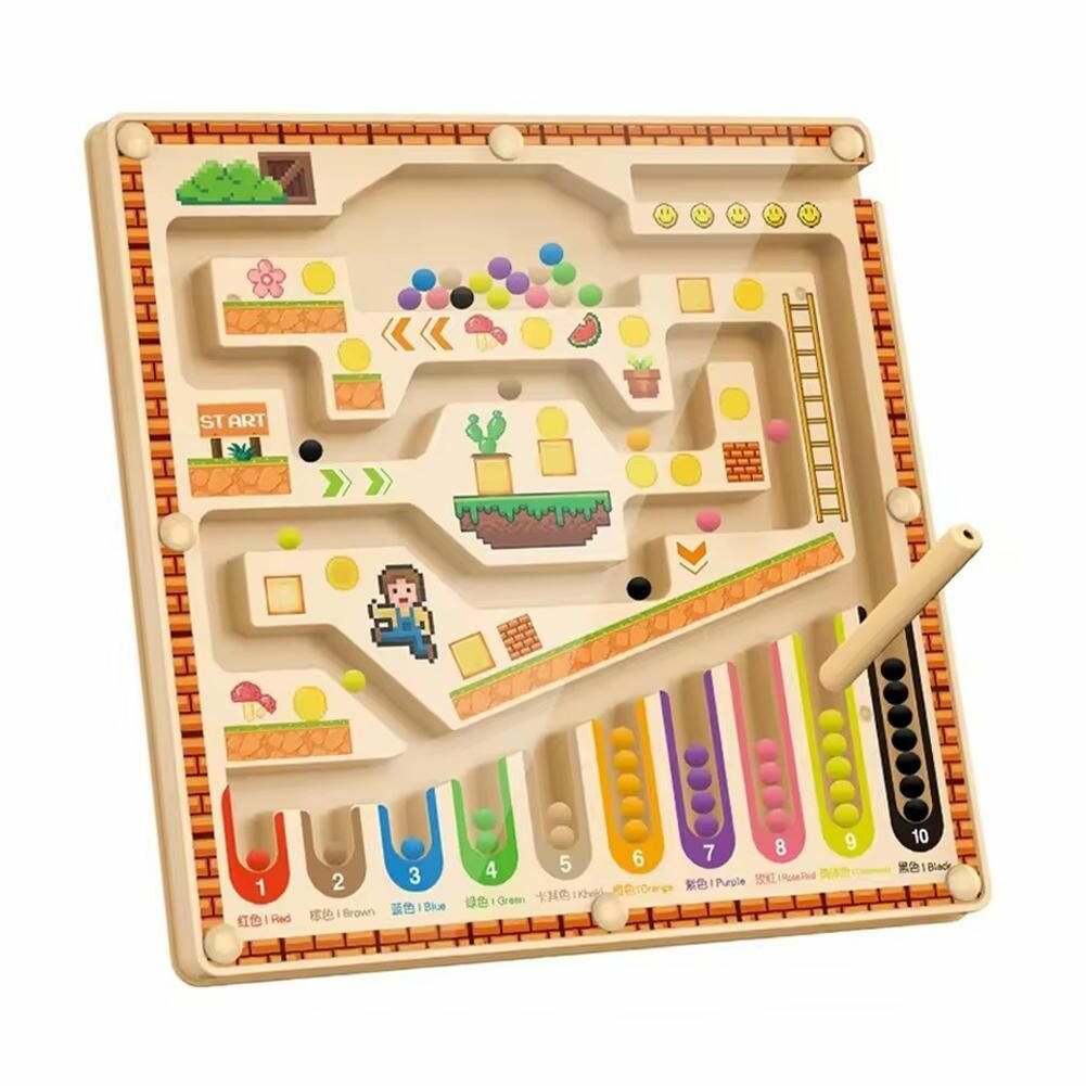 Развивающая игра Магнитный лабиринт с бусинами / Логическая игрушка для подготовки детской руки