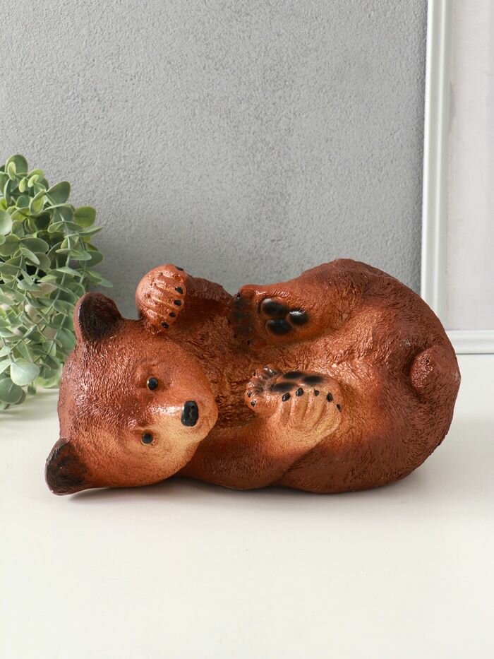 Копилка для денег Мишка лёжа , гипс, 15 28 см, цветной