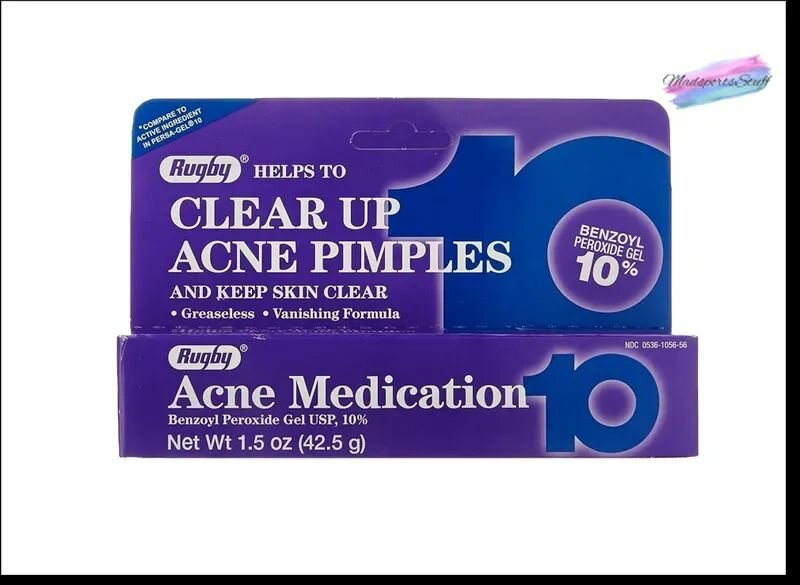 Гель от акне и прыщей Rugby для проблемной кожи, Benzoyl peroxide 10%, 42,5 гр-ZCM