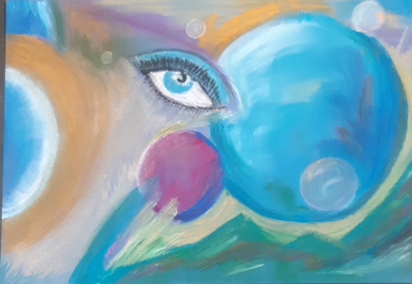 Картина авторская сухая пастель «вселенная смотрит за нами.»