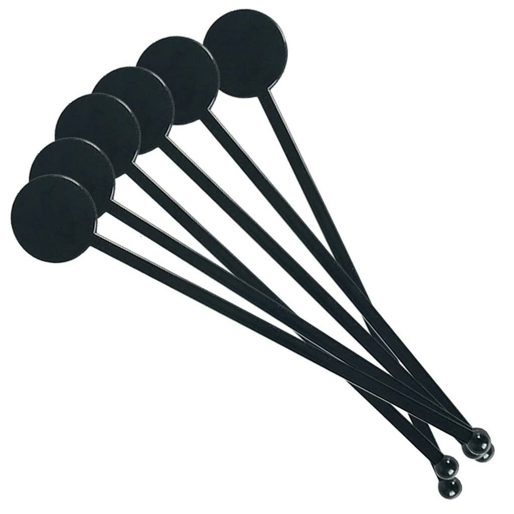 Прозрачные пластиковые мешалки для напитков, 100 шт, Черный