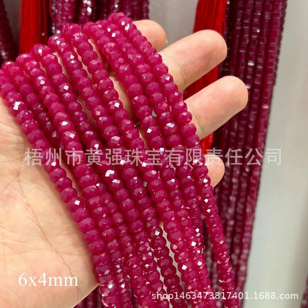 Лабораторно выращенные полупрозрачные рубиновые граненые бусины 3 мм, 3,5 мм, 4-6 мм, бусины в форме тыквы, свободные бусины для браслета.