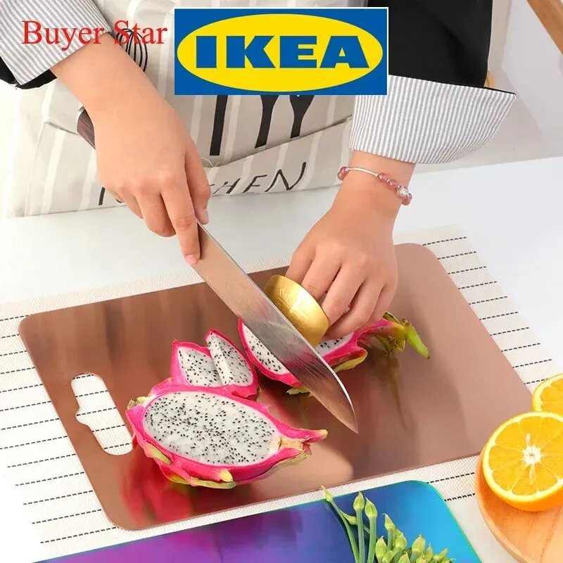 IKEA Разделочная доска из нержавеющей стали 36x25 см, для нарезки продуктов, 1 шт