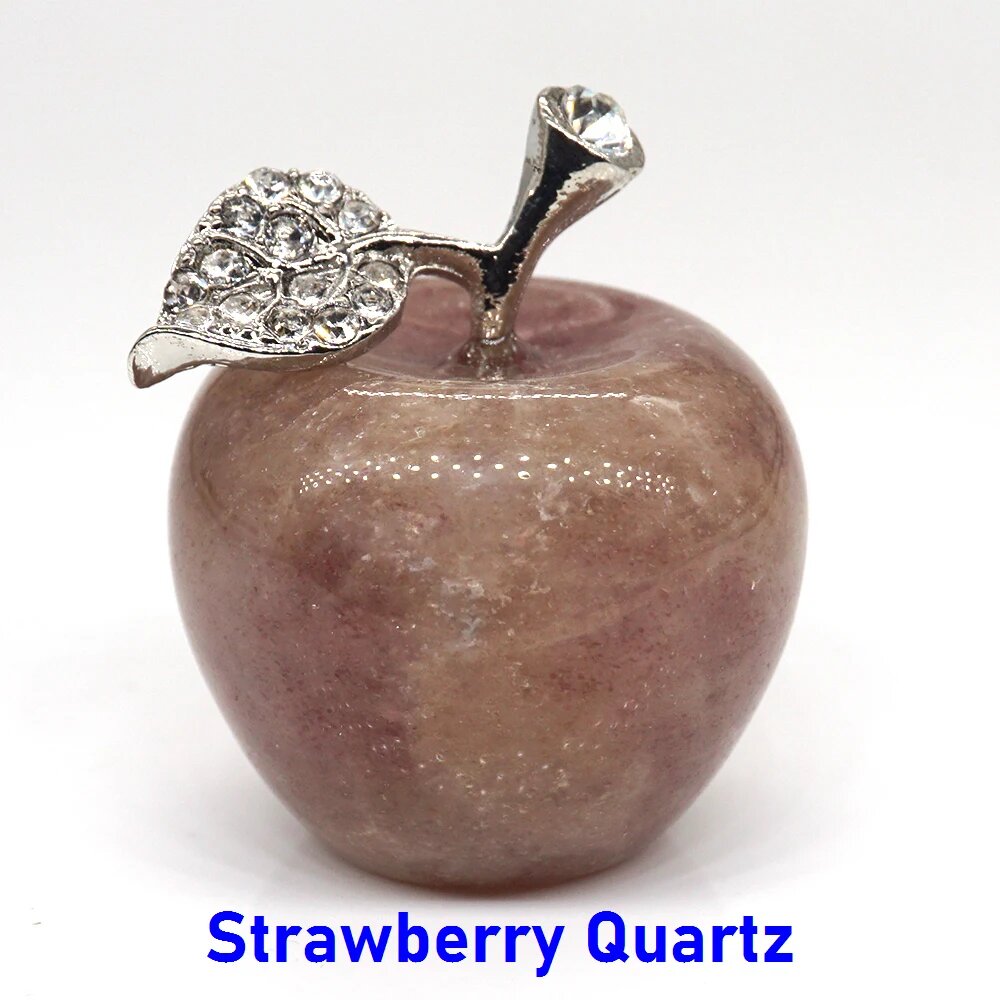 Статуя яблока из камня 30 мм 1 PCS, Strawberry Quartz