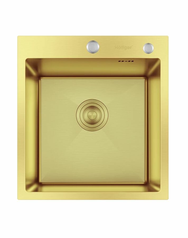 Мойка для кухни, раковина для кухни Hoffger 4550 PVD Gold из нержавеющей стали AISI 304