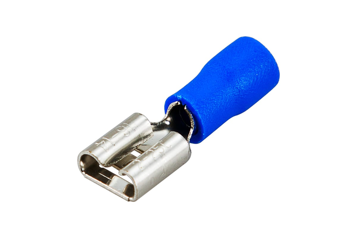 Клемма плоская изолированная Rexant 7.4 мм, 1.5-2.5 мм² (РПи-м 2.5-(6.3) / РПИм 2-250 / FDD2-250) (10 шт.) {06-0390-A}