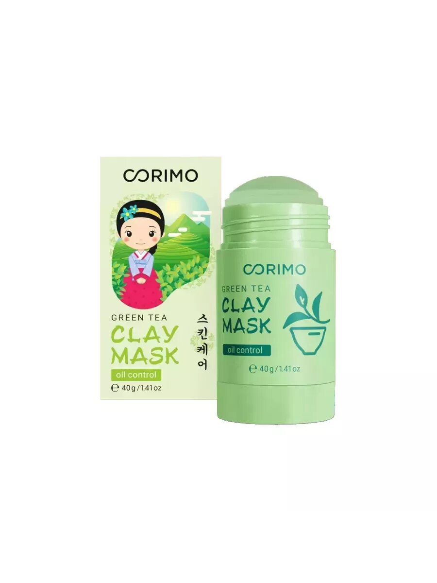 Коримо Маска для лица глиняная с зеленым чаем и алоэ стик 40