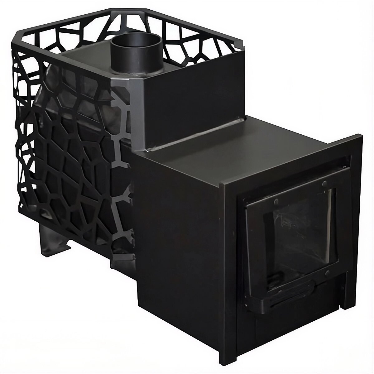 Печь для бани Сталь Мастер Рада 14L , сетка черная матовая 6 мм со стеклом