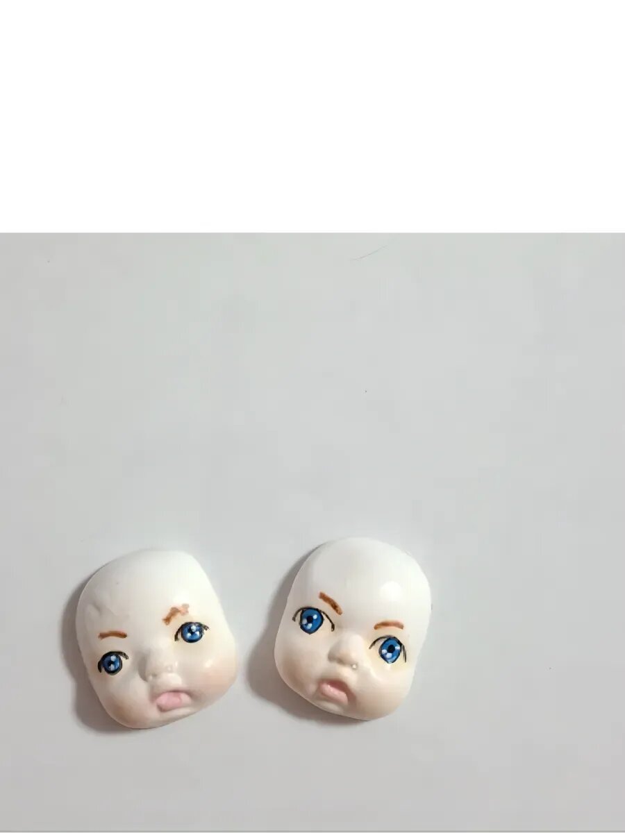 Набор раскрашенных лиц - 2 шт, для ватной игрушки