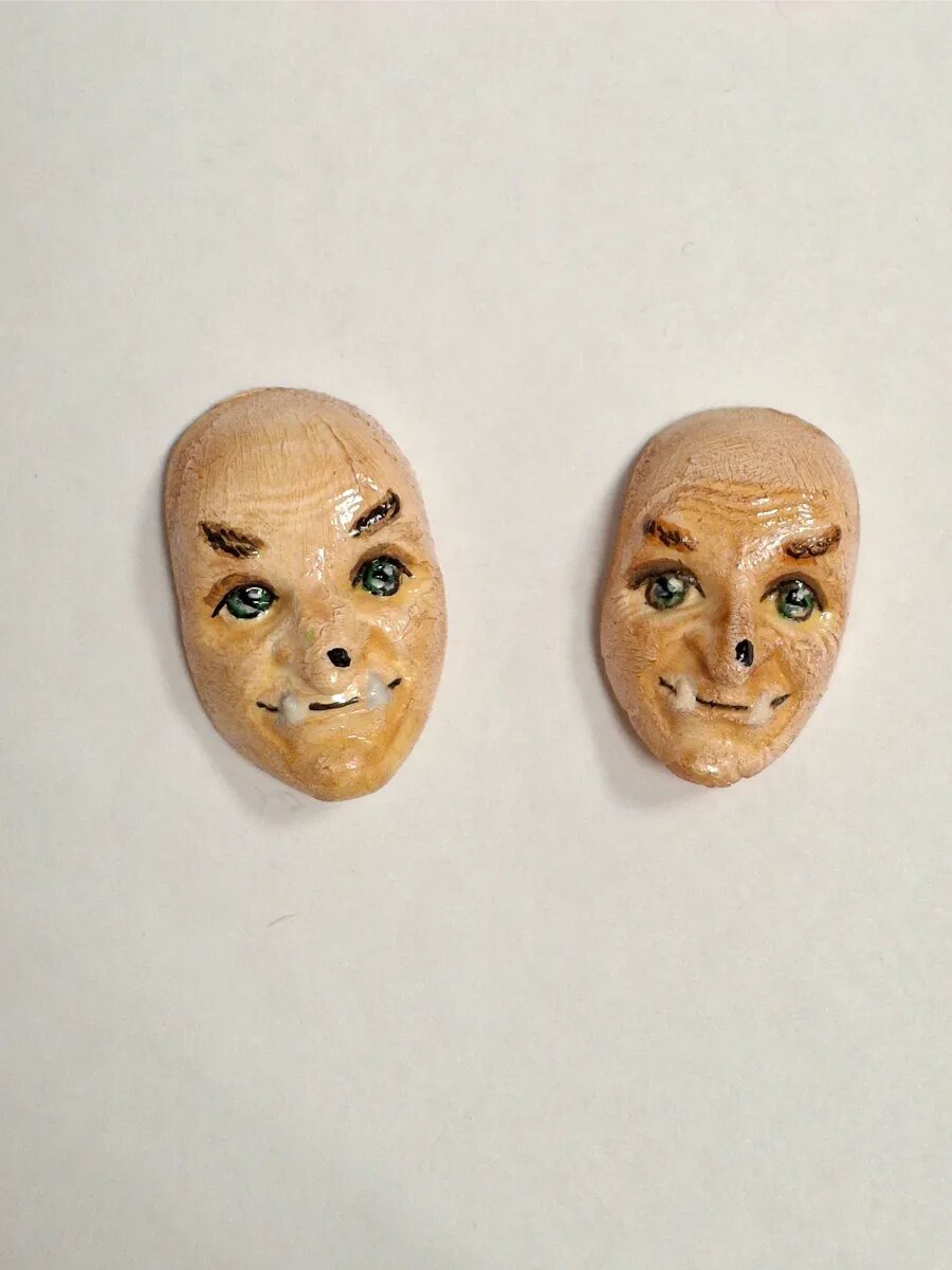 Набор раскрашенных лиц 2 шт для ватных игрушек